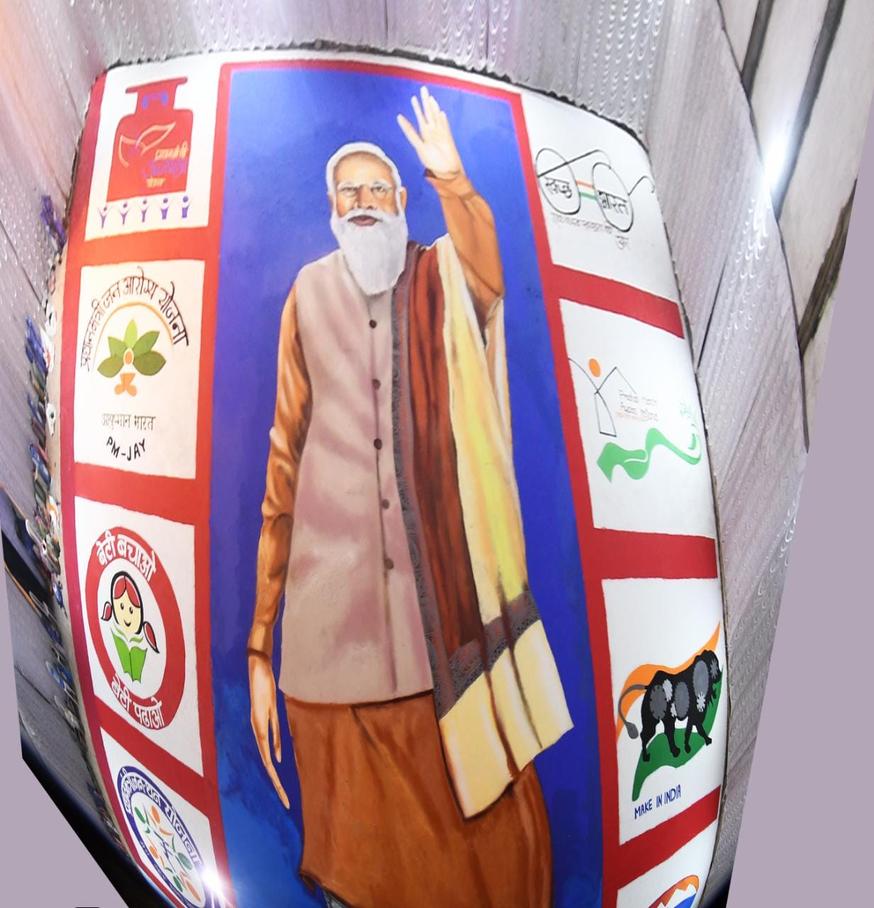 Biggest Portrait Rangoli of our PM - India Book of Records