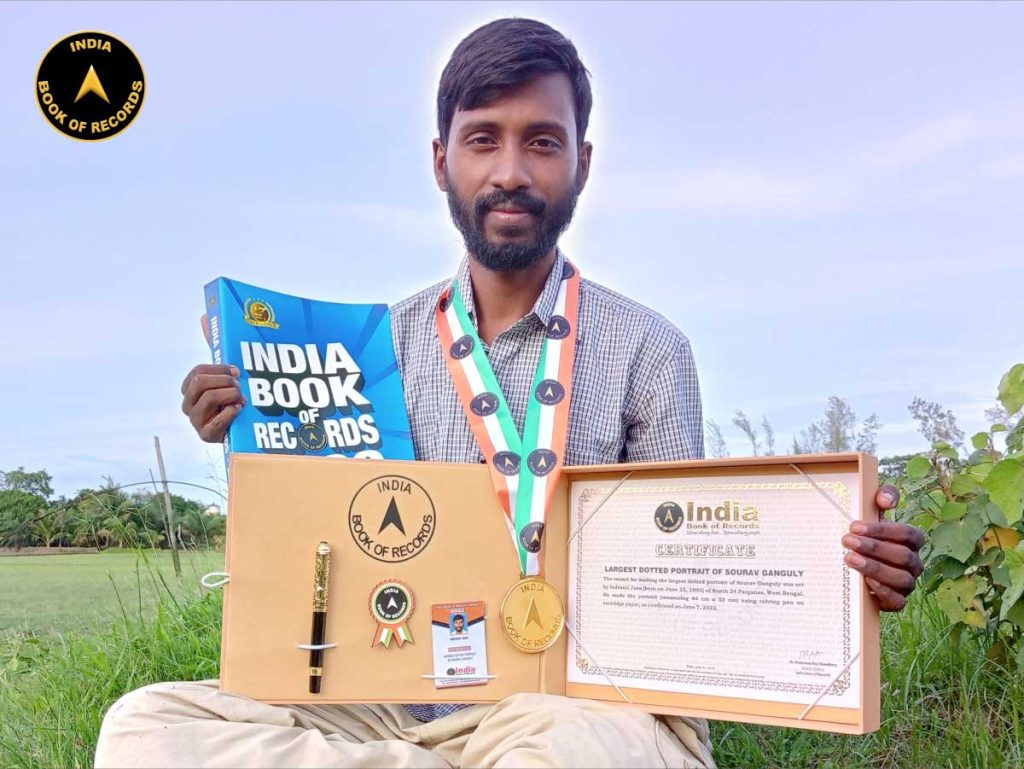 Largest dotted portrait of Sourav Ganguly - India Book of Records