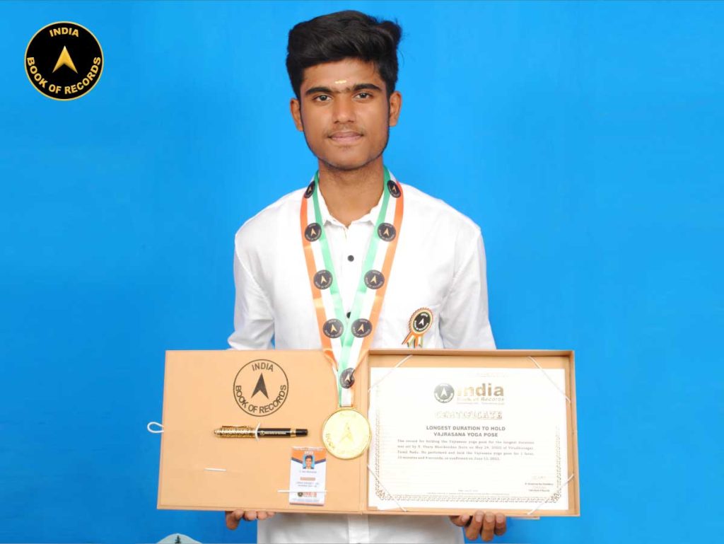 Longest Duration To Hold Vajrasana Yoga Pose India Book Of Records