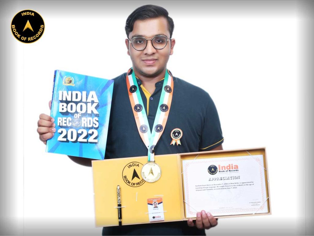 Sarthak Goyal - Appreciation - India Book of Records