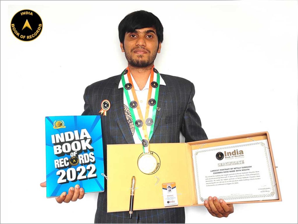 Largest portrait of Netaji Subhash Chandra Bose made with mouth - India ...