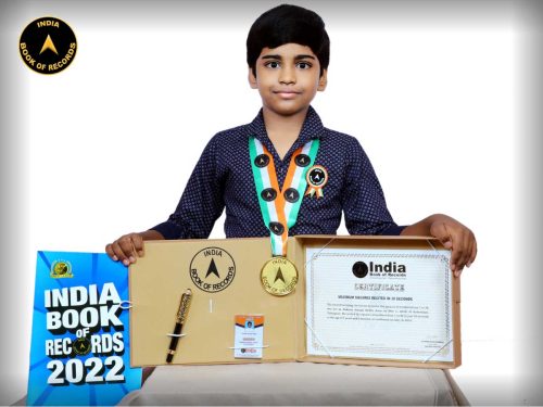 Maximum squares recited in 30 seconds by a child - India Book of Records