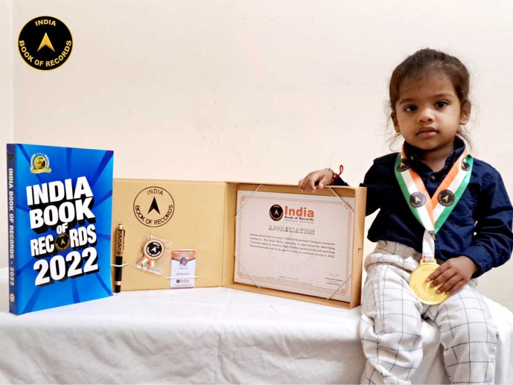 Kwange Advaith - Appreciation - India Book of Records