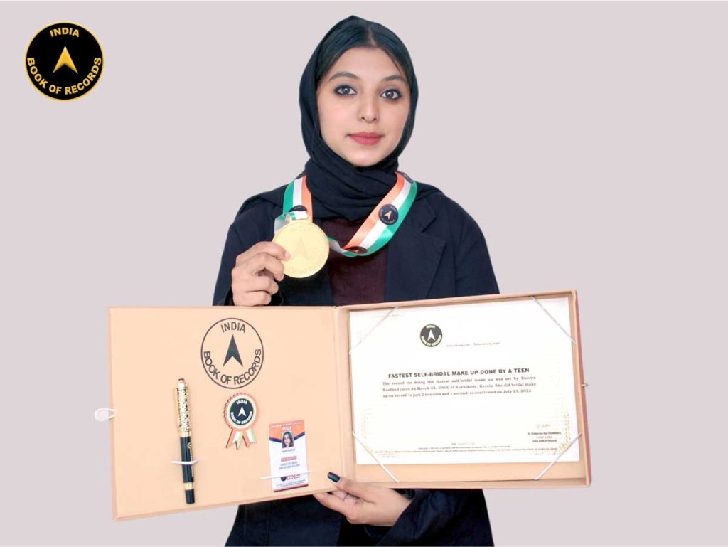 Fastest self-bridal make up done by a teen - India Book of Records