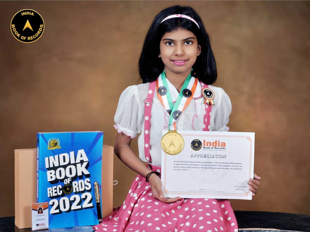 Vrunda Kantilal Vyapare - Appreciation - India Book of Records