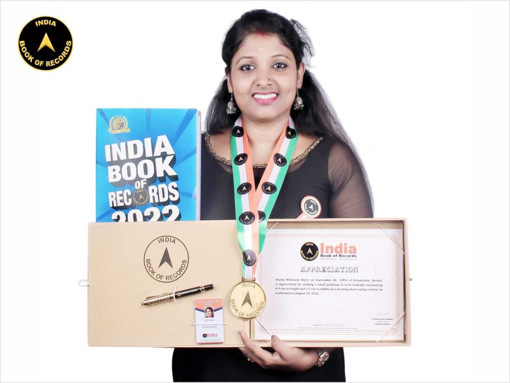 Anjaly Mohanan - Appreciation - India Book of Records