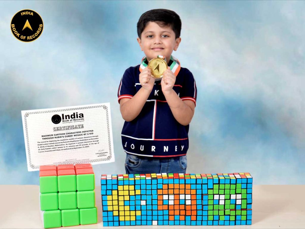 Maximum cartoon characters depicted through Rubik’s cubes’ mosaic by a ...