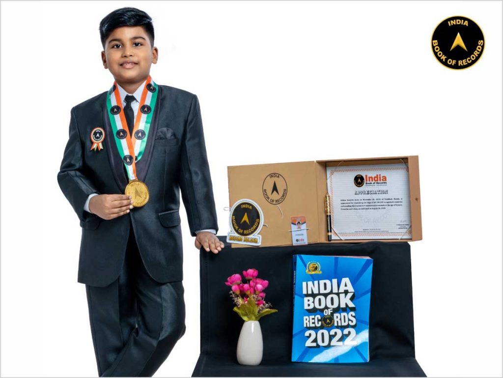 Srihan Sreejith - Appreciation - India Book of Records