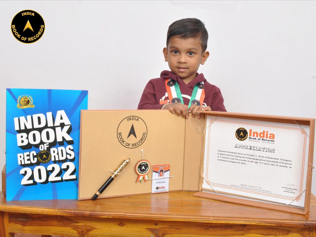 Aayansh Veeramally - Appreciation - India Book of Records