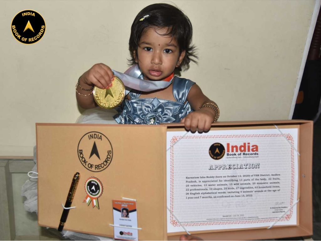 Karnatam Isha Reddy – Appreciation - India Book of Records
