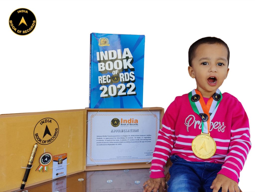 Sahasra Reddy Tamalampudi - Appreciation - India Book of Records