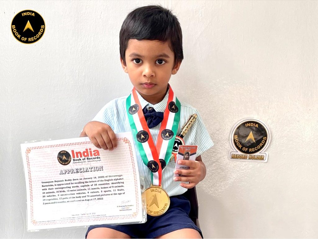 Vennapusa Reyansh Reddy - Appreciation - India Book of Records