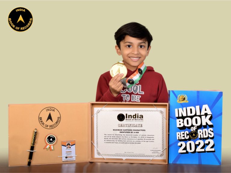 Maximum cartoon characters identified by a kid - India Book of Records