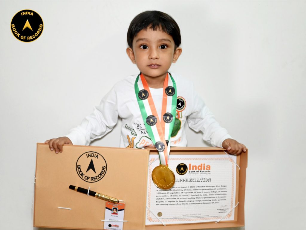 Avyan Samanta - Appreciation - India Book of Records