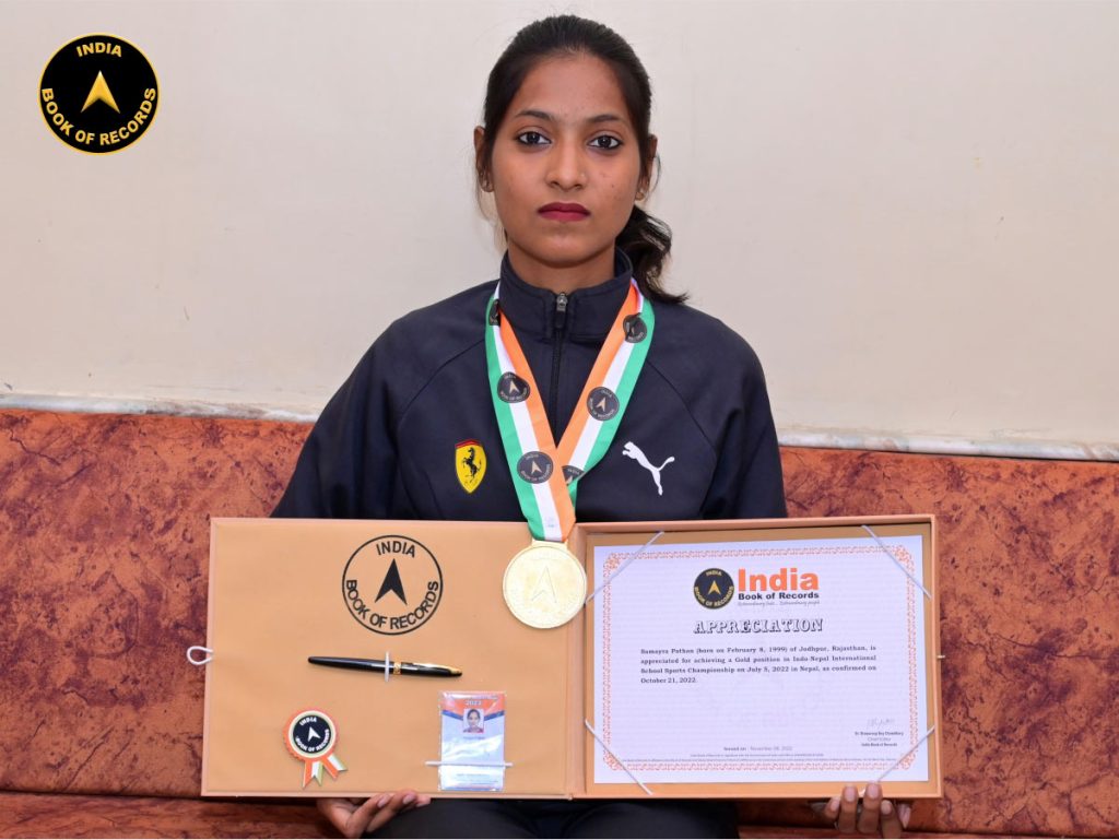 Samayra Pathan - Appreciation - India Book of Records