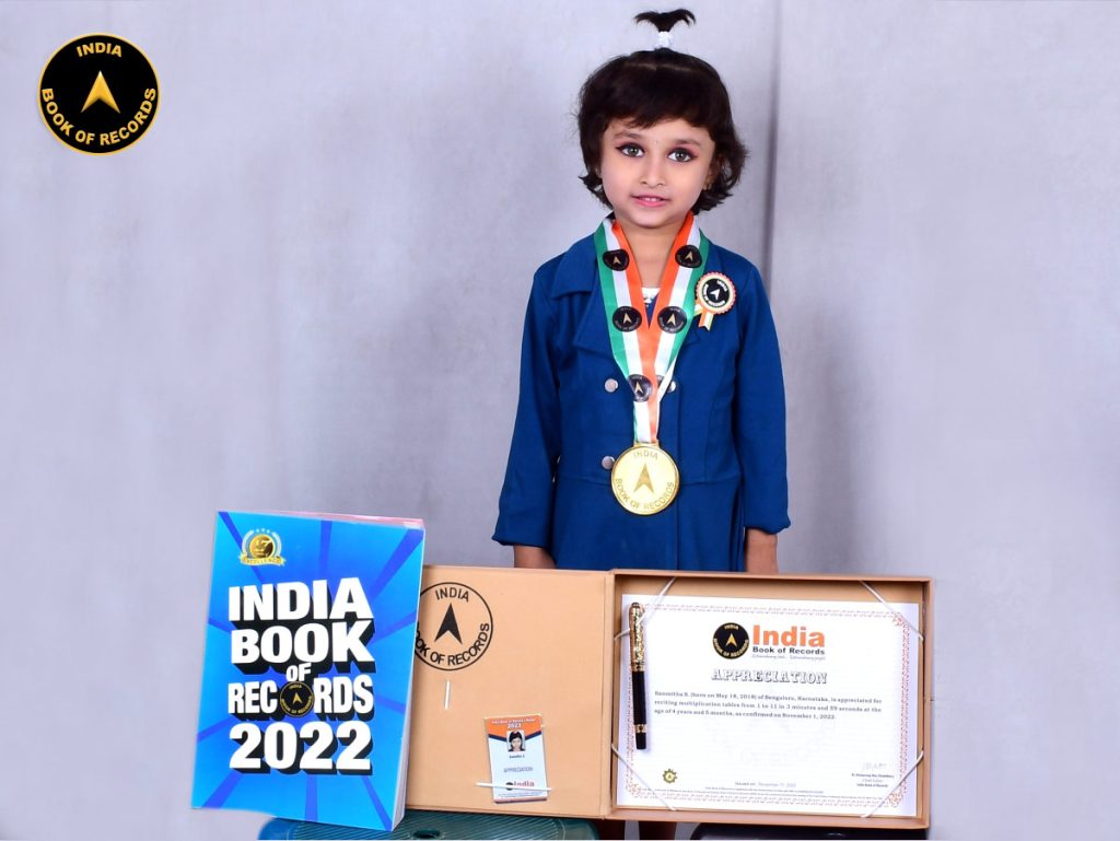Sanmitha S. - Appreciation - India Book of Records