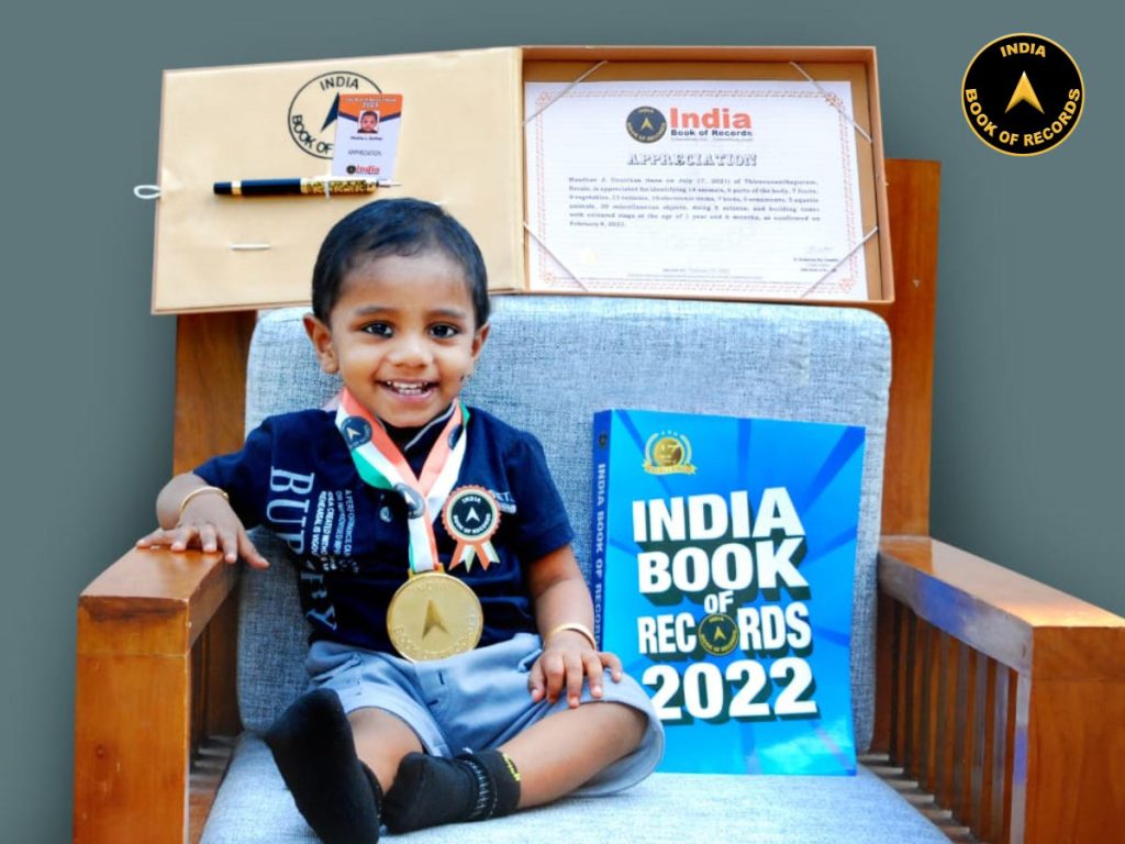 Maadhav J. Unnithan - Appreciation - India Book of Records