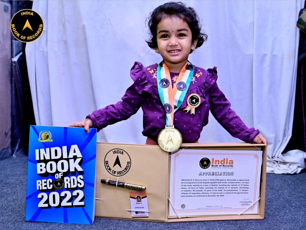 Nikshitha K. S. - Appreciation - India Book of Records