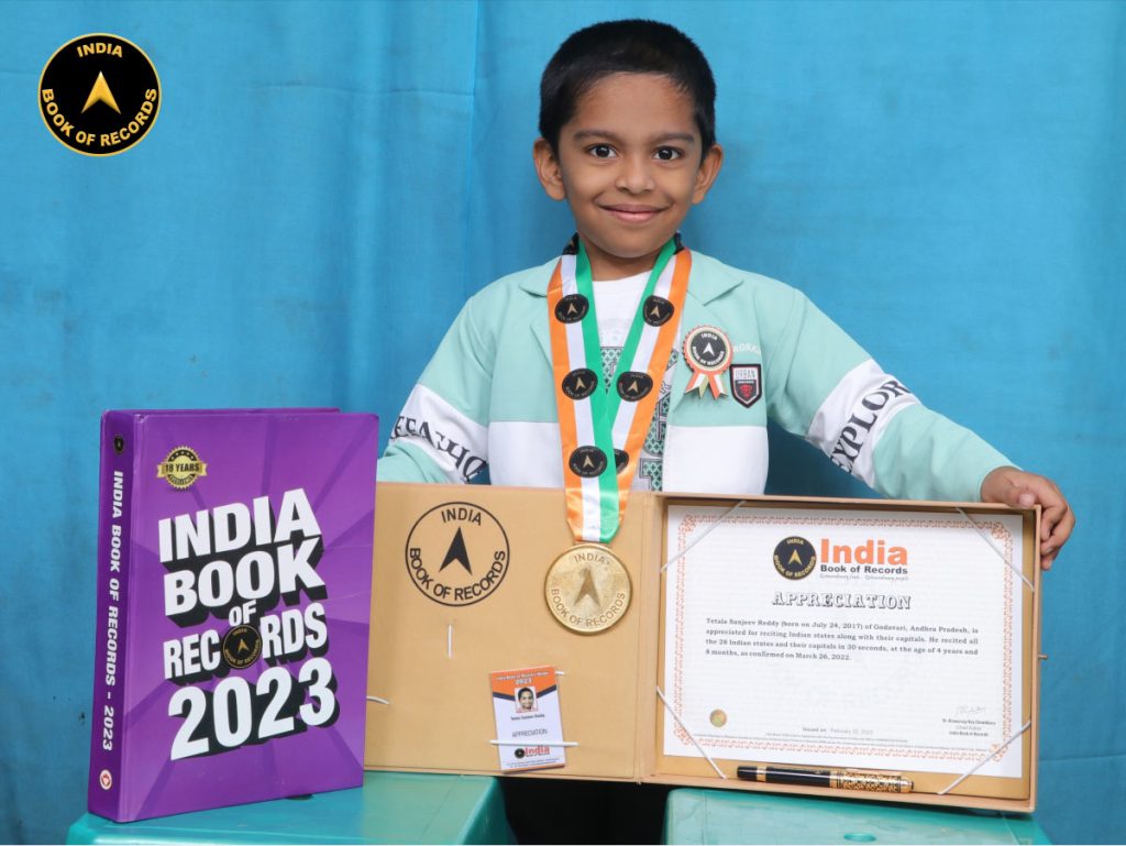 Tetala Sanjeev Reddy - Appreciation - India Book of Records