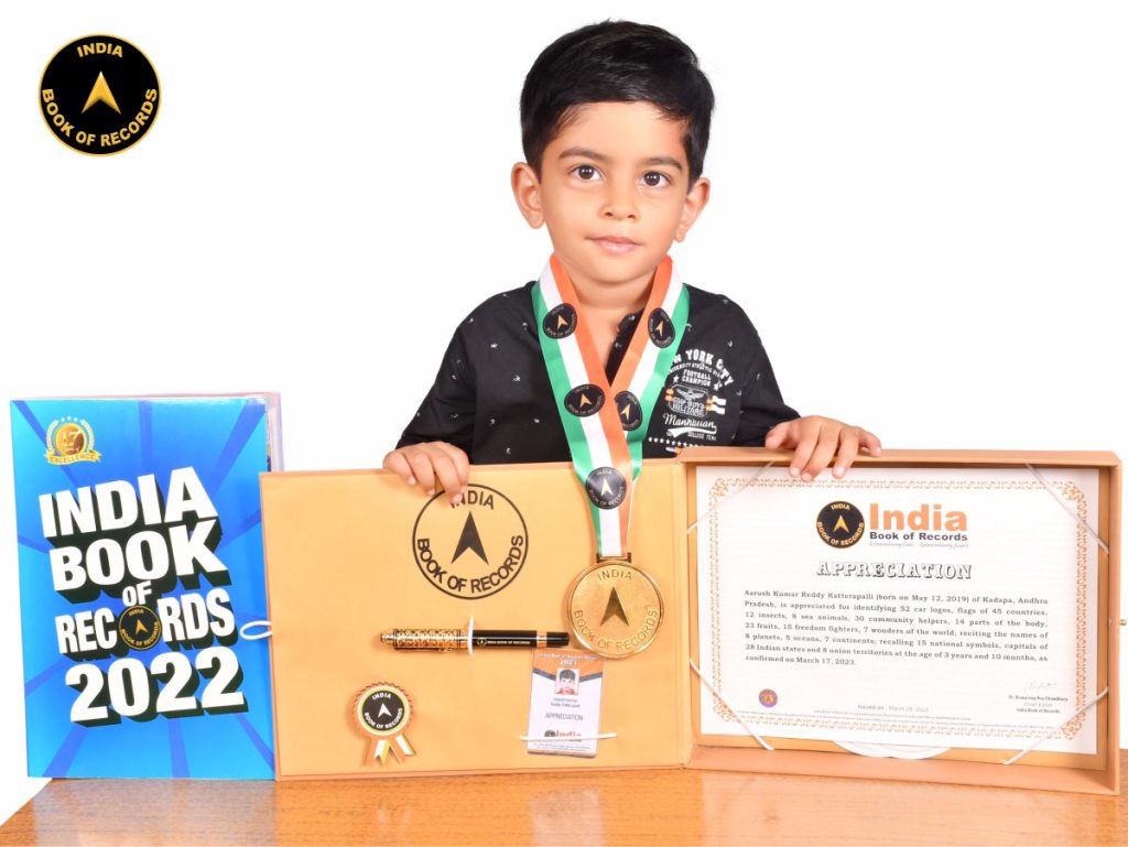 Aarush Kumar Reddy Katterapalli - Appreciation - India Book of Records