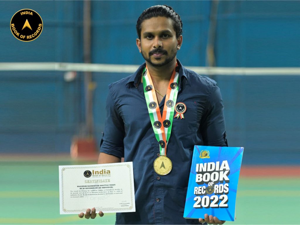 Maximum Badminton shuttle feeds in 30 seconds by an individual - India ...
