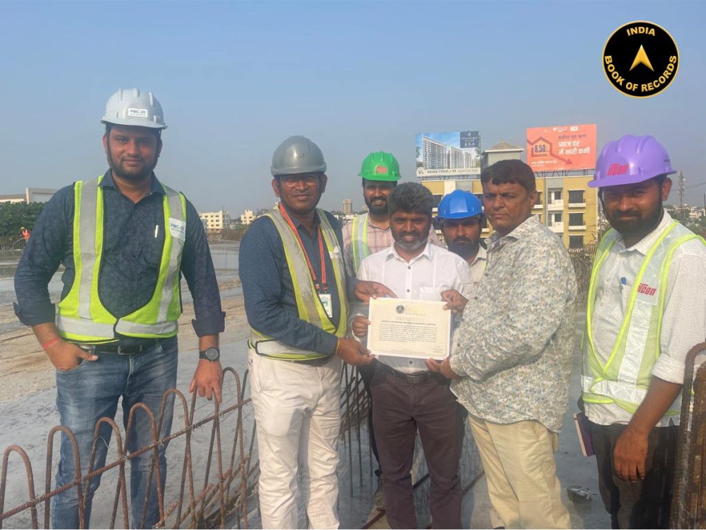 Largest elevated RCC solid slab rotary junction - India Book of Records