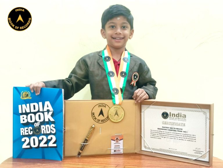 Fastest kid to recite backward counting from 100-1 - India Book of Records