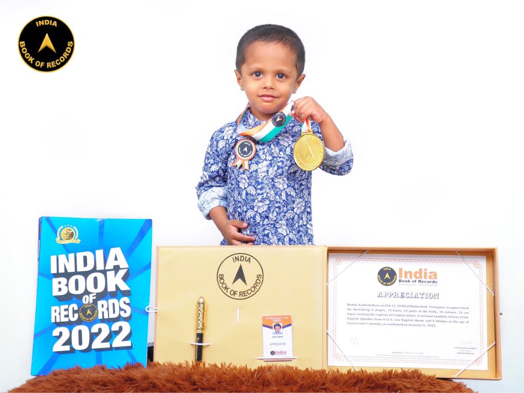 Mukka Aadhvik - Appreciation - India Book of Records