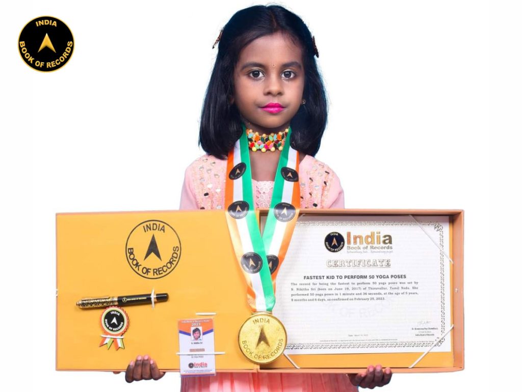 Fastest kid to perform 50 yoga poses - India Book of Records