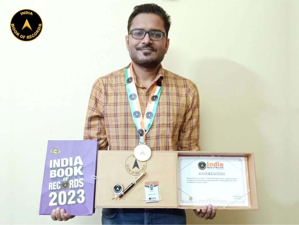 Sanjoy Das - Appreciation - India Book of Records