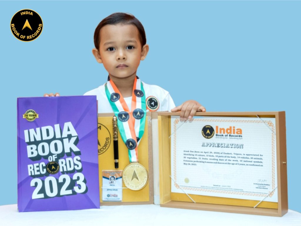 Arush Das - Appreciation - India Book of Records