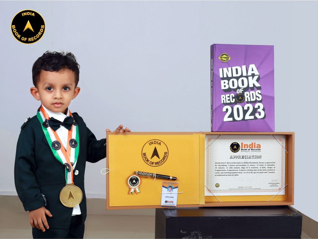 Aarush Arun T. - Appreciation - India Book of Records