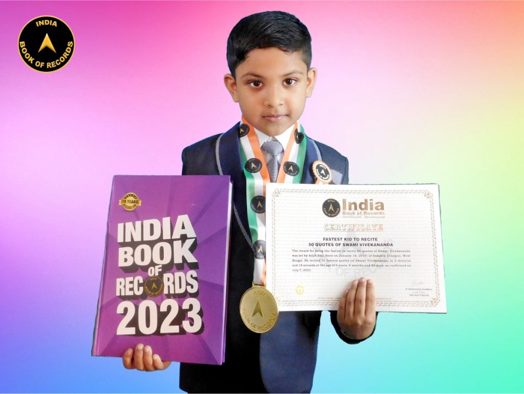 Fastest kid to recite 50 quotes of Swami Vivekananda - India Book of ...