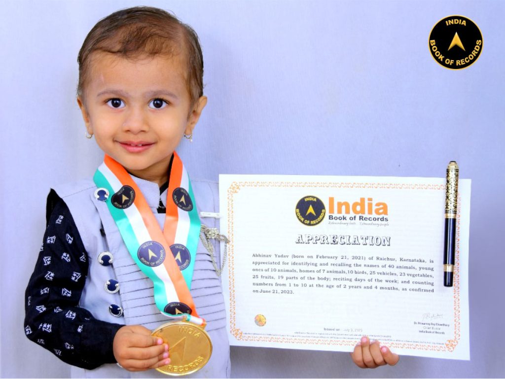 Abhinav Yadav - Appreciation - India Book of Records