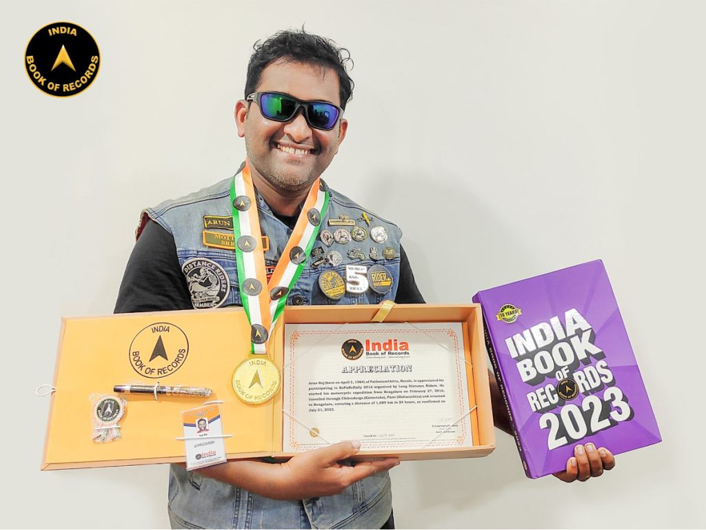 Arun Raj - Appreciation - India Book of Records Arun Raj - Appreciation - India Book of Records