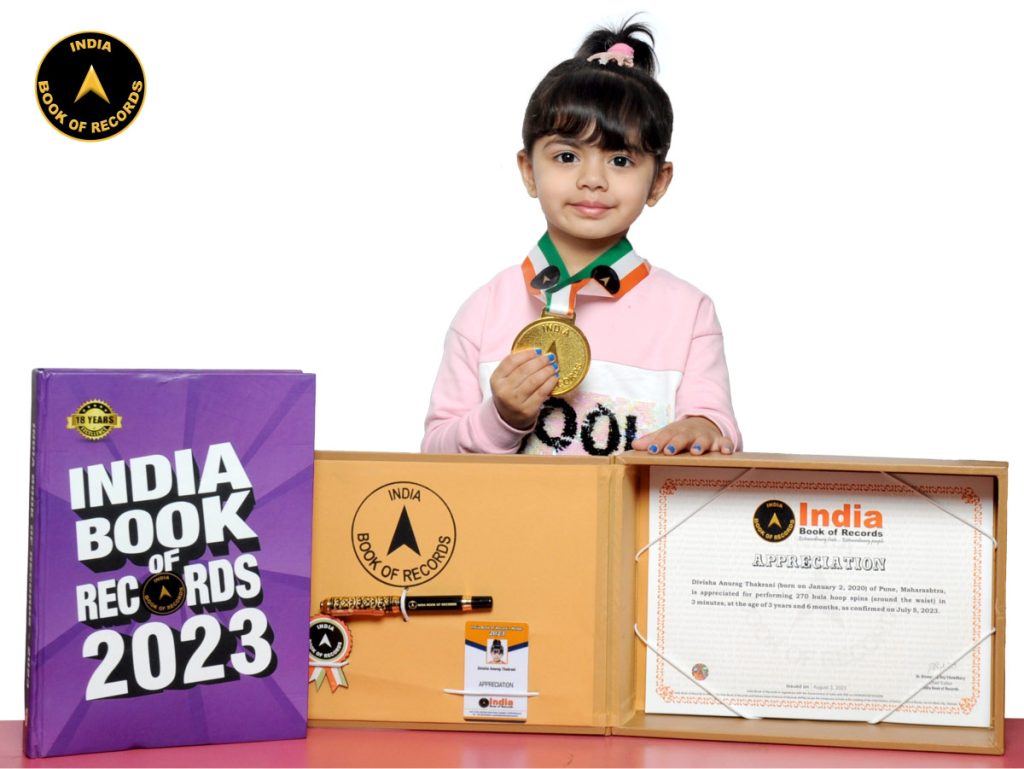 Divisha Anurag Thakrani - Appreciation - India Book of Records