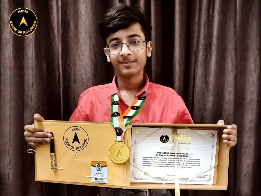Youngest entrepreneur in the software industry - India Book of Records