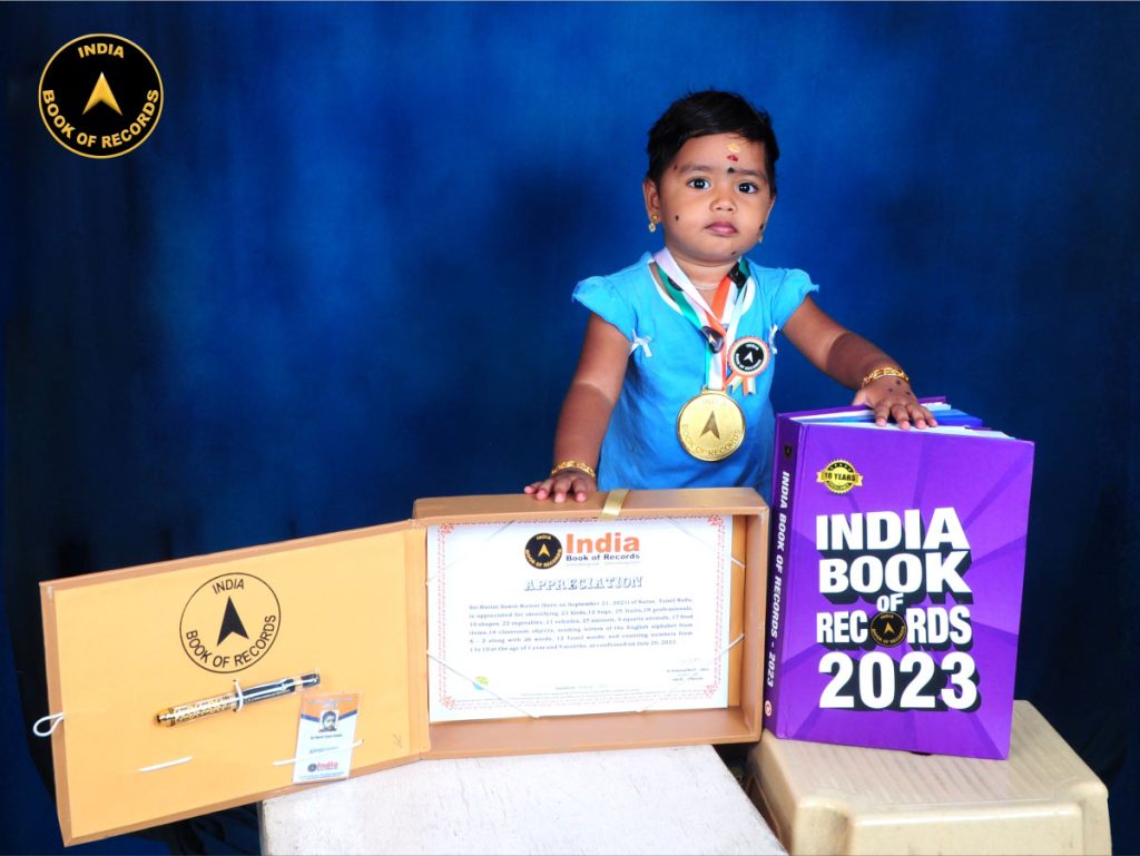 Sri Harini Aswin Kumar - Appreciation - India Book of Records Sri Harini Aswin Kumar - Appreciation - India Book of Records