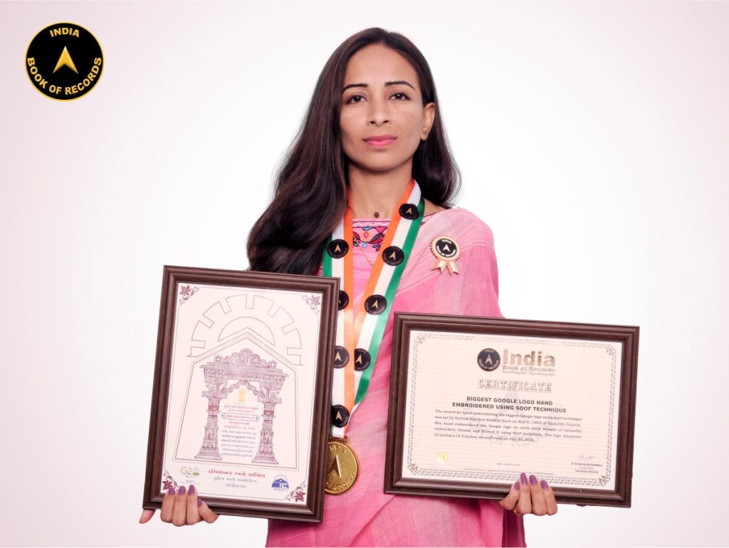 Biggest Google logo hand embroidered using Soof technique - India Book ...