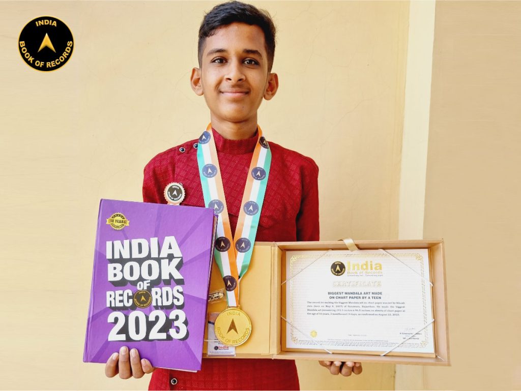 Biggest Mandala Art made on chart paper by a teen - India Book of Records