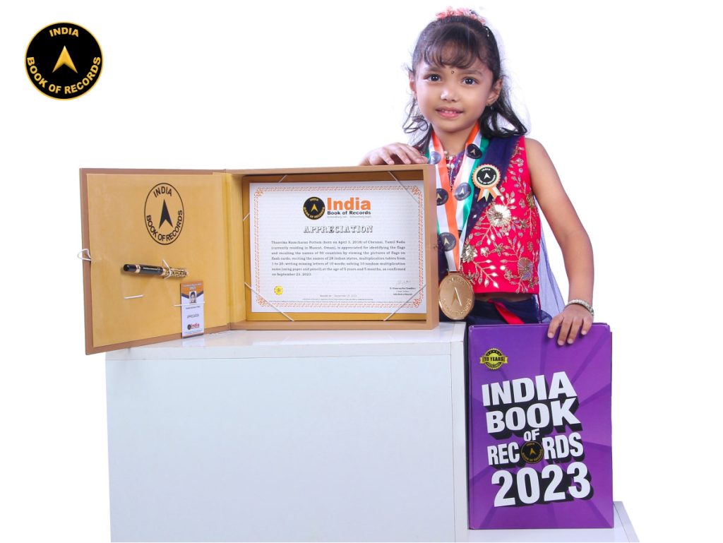 Thanvika Ramcharan Pottem - Appreciation - India Book of Records