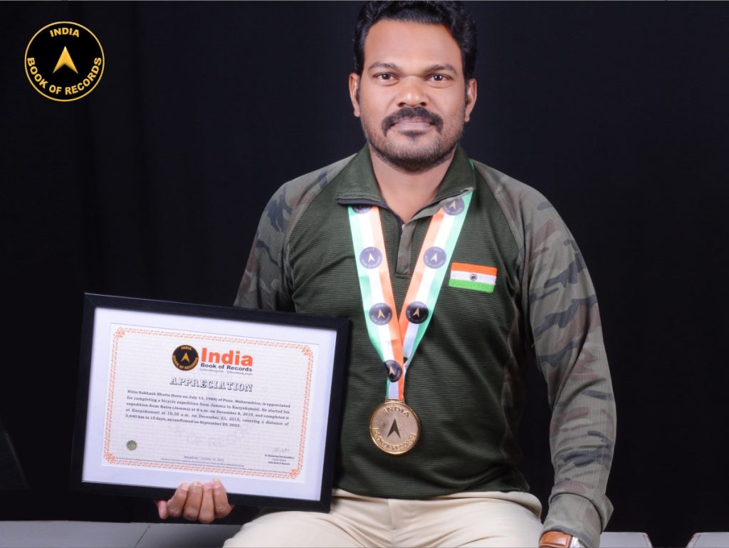 Nitin Subhash Bhoite - Appreciation - India Book of Records
