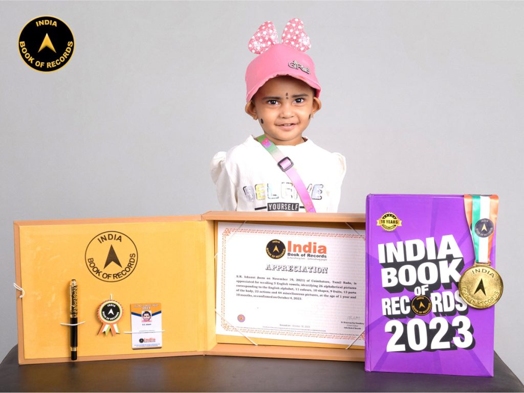 S.R. Ishanvi - Appreciation - India Book of Records