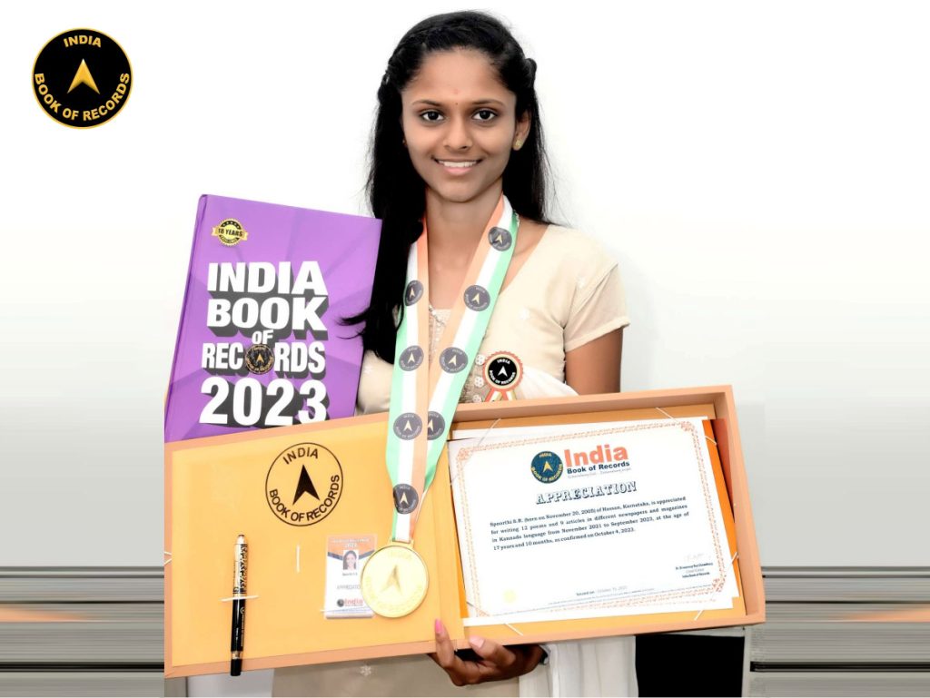 Spoorthi S.R. - Appreciation - India Book of Records