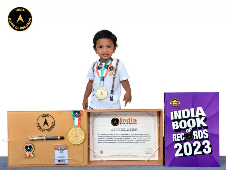 A. Anarrva Mithul - Appreciation - India Book of Records