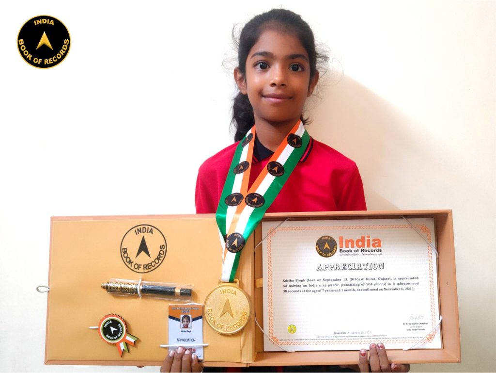 Adrika Singh - Appreciation - India Book of Records