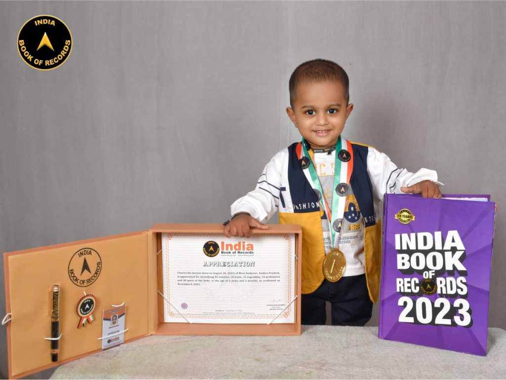 Chavva Sai Aaryan - Appreciation - India Book of Records