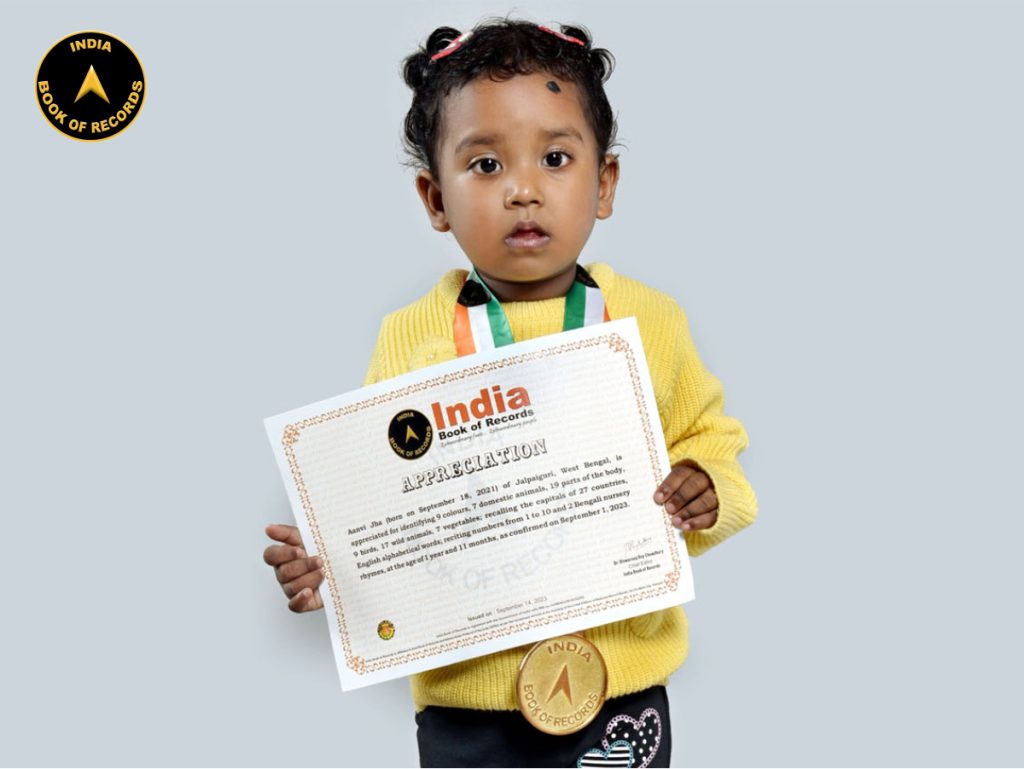 Aanvi Jha - Appreciation - India Book of Records
