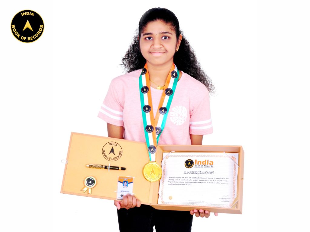Anusree M - Appreciation - India Book of Records Anusree M - Appreciation - India Book of Records