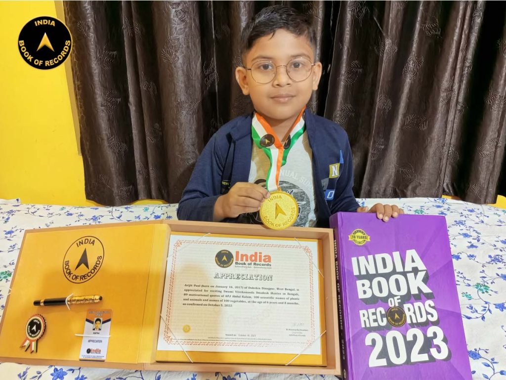 Arijit Paul - Appreciation - India Book of Records